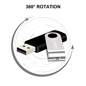 Exmapor 5 Pack USB Flash Drive 32GB Swivel Thumb Drives for Storage USB Stick(Mixed Color: Black, Red, Green, Blue, White)