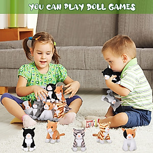 8 Pieces Plush Pets 5 Inch Stuffed Animals Bulk Assorted Cute Stuffed Pet Animal Plush Toys Small Plush Animals for Halloween Kid Classroom School Pet Party Favors Supplies Decoration (Cat)