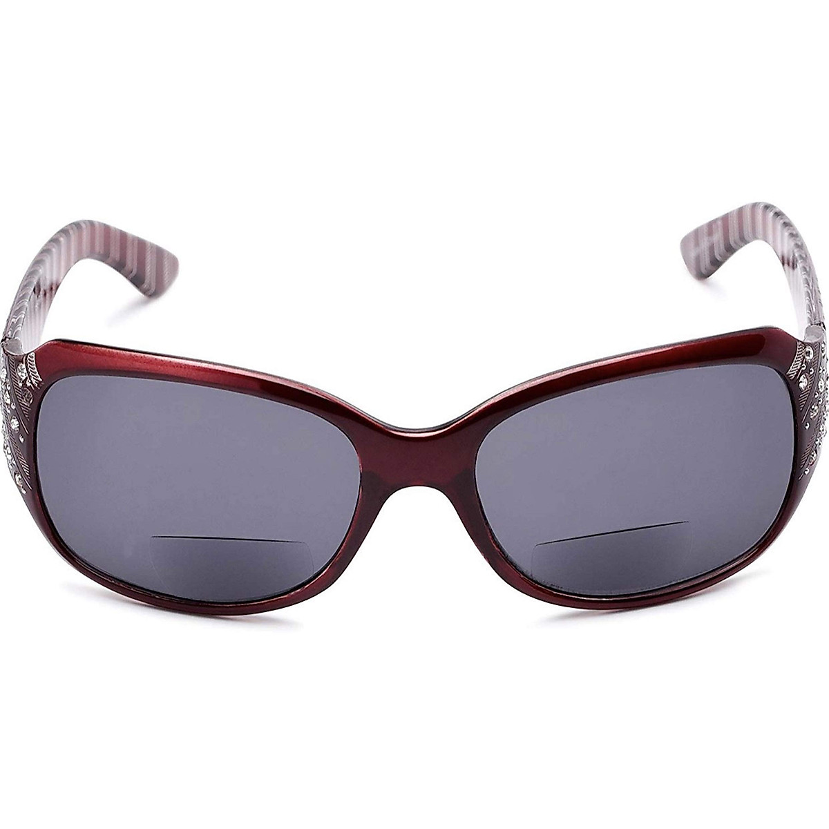Incredible Bargains The Jazzy Bifocal Reading Sunglasses, Rhinestone Glasses, Tinted Readers for Women + 1.50 Red