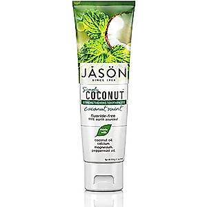 Jason Simply Coconut Strengthening Fluoride-Free Toothpaste, Coconut Mint, 4.2 Oz