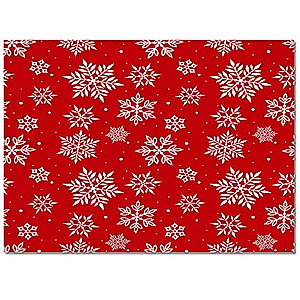 Christmas Area Rugs Living Room Floor Mat Christmas Snowflake Red Texture Collection Non-Slip and Washable Carpets for Indoor Bedroom Kids Room Home Decor, 2x3 Feet