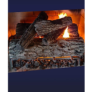 GASPRO 10 Pound Lava Rocks and 10-Piece Ceramic Logs for Gas Fireplace, Fire Pit