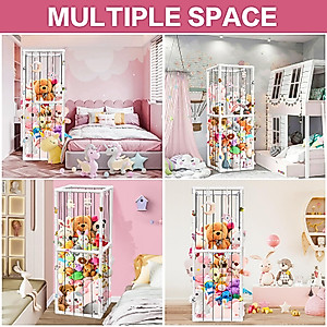 sunoyar Plush Stuffed Animal Storage Holder, Large Capacity Zoo Storage Cage Organizer, Animal Holder Organizer with Bottom Net for Nursery Play Room Bedroom Decoration