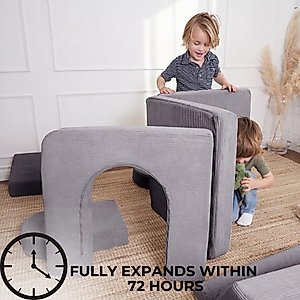 ZICOTO Modular Kids Play Couch for Fun Play Time or Comfy Lounging - The Perfect Toddler Sofa to Boost Creativity and Easily Build Magical Forts and More in Your Playroom/Nursery