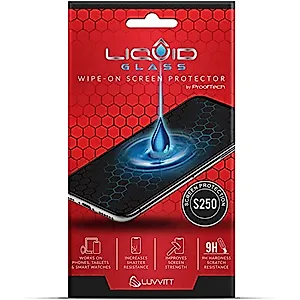 LIQUID GLASS Screen Protector with $250 Protection Coverage | Wipe On Scratch and Shatter Resistant Nano Technology for All Phones Tablets and Smart Watches - Universal Fit (New and Advanced)