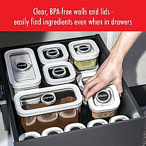 ZWILLING Fresh & Save CUBE Storage Organizer 6-Piece, S, Pantry Organizers and Storage, Plastic, BPA-Free Airtight Dry Food Storage Container, for Storing Herbs, Toppings, Small Nuts and more