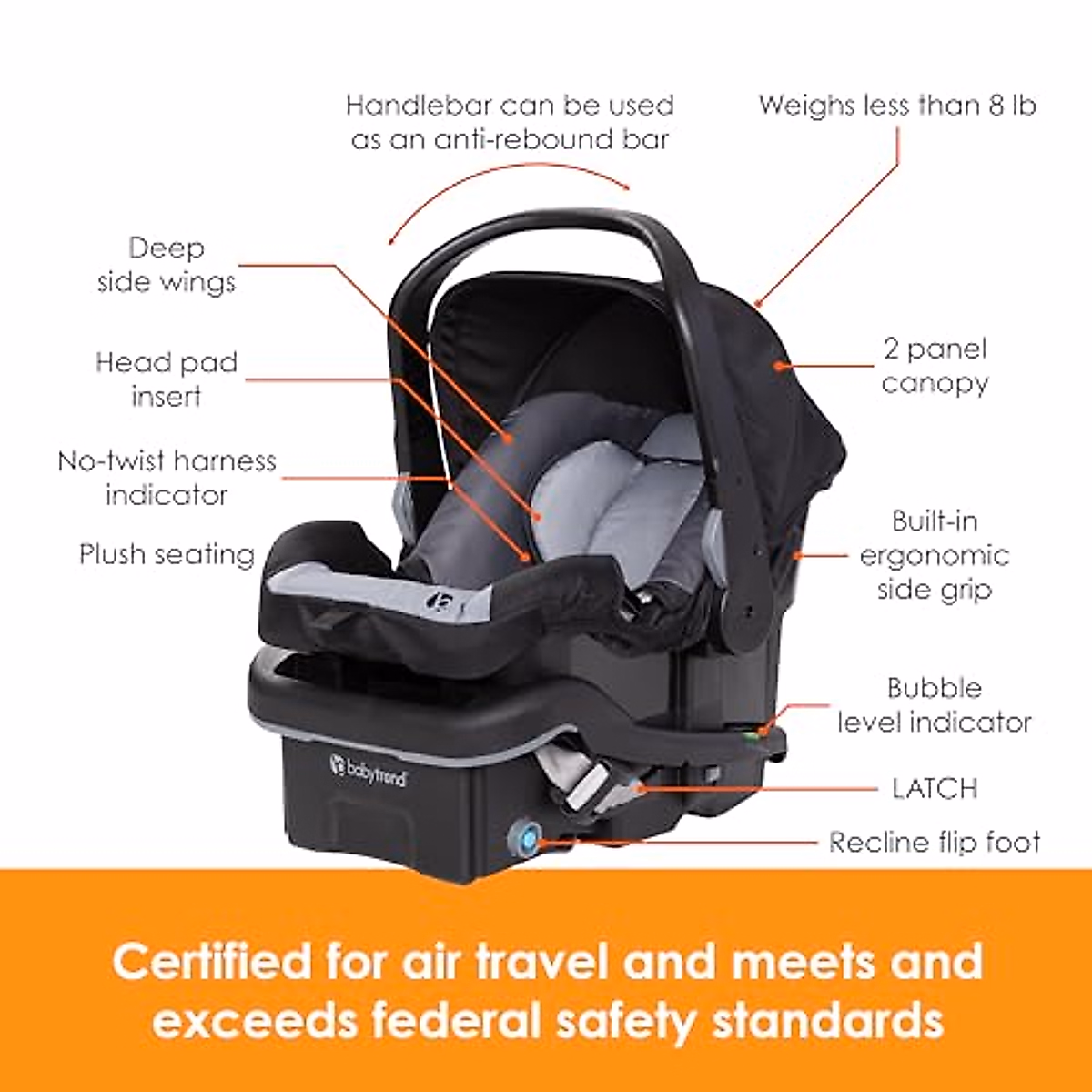 Baby Trend Morph Single to Double Modular Stroller Travel System with EZ-Lift™ PLUS Infant Car Seat, Dash Black