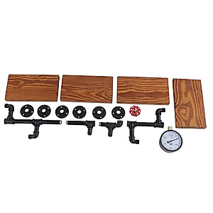 Focket Industrial Pipe Shelving, 31x22in 4 Tiers Retro Wood Wall Shelf Floating Shelves, Wall Mount Bookshelf Industrial Shelf Home Decor for Living Room Bedroom Bathroom Kitchen