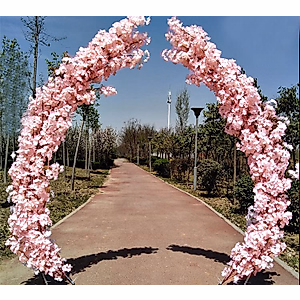 2pcs 11.8ft Artificial Cherry Blossom Flower Vines Fake Flower Garland Outdoors Hanging Silk Flowers Vines for Home Decor Pink Room Decor Wedding Party Japanese Kawaii Decor
