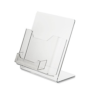 Source One Deluxe Counter Top Clear Acrylic Greeting Card Display with Gift Card Holder 5 Inch Wide