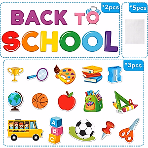 BeYumi 69Pcs Back to School Cutouts Bulletin Board Decoration Set DIY Cardstock Paper Cutouts First Day of School Teacher Supplies for Welcome School Theme Party Elementary Preschool Kindergarten