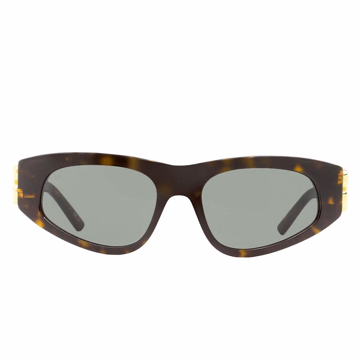 Balenciaga Women's Dynasty Vintage Inspired Oval Sunglasses, Havanna/Gold/Green, One Size