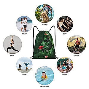 vacsAX Patrick's Watermelon Festival Drawstring Backpack Sport Swim Bag Gym Sack Sackpack For Women Men Sports Gym Beach Sackpack