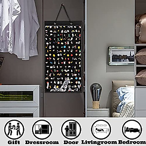 HUHYNN Hanging Brooch Pin Organizer, Dust-proof Enamel Brooch Pin Display, Brooch Collection Storage Organizer, Hold Up to 170 Brooch Pins (Black)