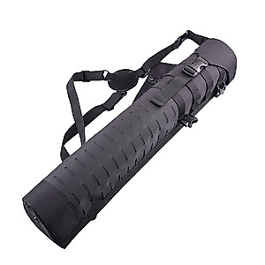 UNISTRENGH Multifunctional Tactical Arrow Quiver Single Shoulder Bag Hanging Belt Storage Cylinder Arrow Pot (Black)