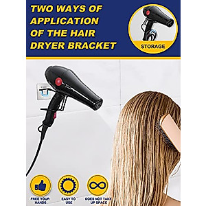 GOJUSO 2 Size Corner Shower Caddy Hair Dryer Holder Wall Mounted Toothbrush Holder Phone Stand for Desk No Drilling Hanging for Bathroom/Kitchen/Rustproof