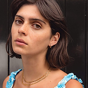 MEVECCO Gold Oval Hoop Earrings for Women 18K Gold Plated Hoop Earrings Cute CZ Oval Handmade Hoop Earrings for Her Minimalist Everyday Jewelry