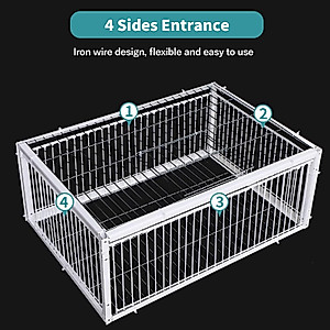 TRAGLO Chicken and Bird Trap Cage, Humane Live Animal Trap Cage with One-Way Entry Door, Metal Control Pigeon Trap with Escape-Proof Design 2CM Encryption Spacing, Easy Assembly (Size : 100x60x26cm)