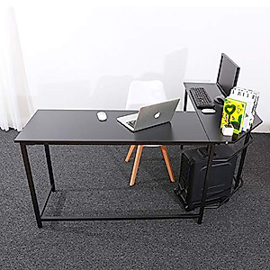 Homemark Computer Desk L Shaped Coner Desks 66.1" with Modern Simple Design and Extra Large Desk Space for Home Office and Student Writing Gaming Desktop Table (Black)