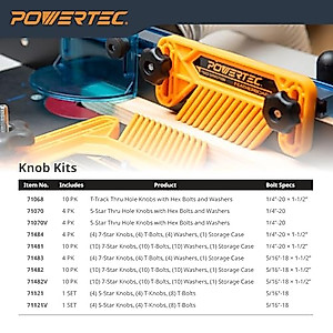 POWERTEC 71118-P3, 24 Inch Double-Cut Profile Universal T-Track with Predrilled Mounting Holes, for Woodworking Jigs and Fixtures, Drill Press Table, Router Table, Workbench, 6 Count, Pack of 1