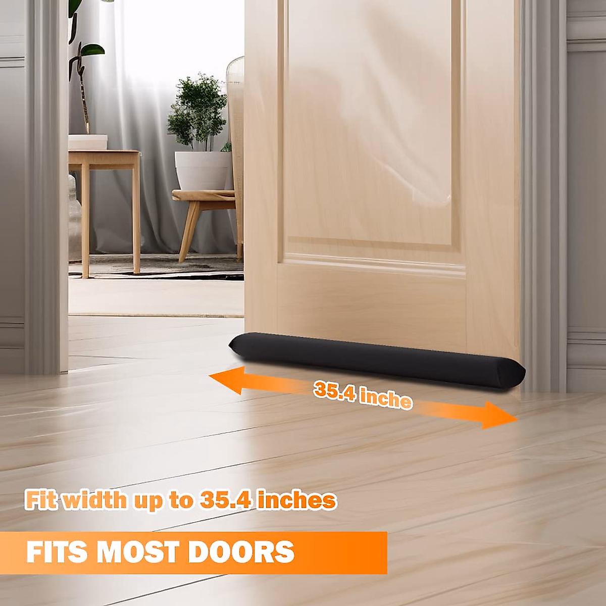 LEPAYU Door Draft Stopper Twin Double-Sided Under Door Noisy and Light Blocker with Durable Nylon Cover, 35 inch Adjustable Cold Air Breeze Blocker for Interior Doors and Windows