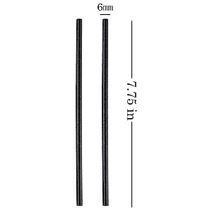 ALINK 100 Black Paper Straws, Biodegradable Disposable Drinking Straws Bulk for Party Supplies, Birthday, Wedding, Bridal/Baby Shower, Restaurant and Holiday Celebrations