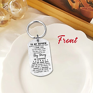 DEGASKEN To My Nephew Graduation Gifts Keychain from Aunt Auntie Key Chains