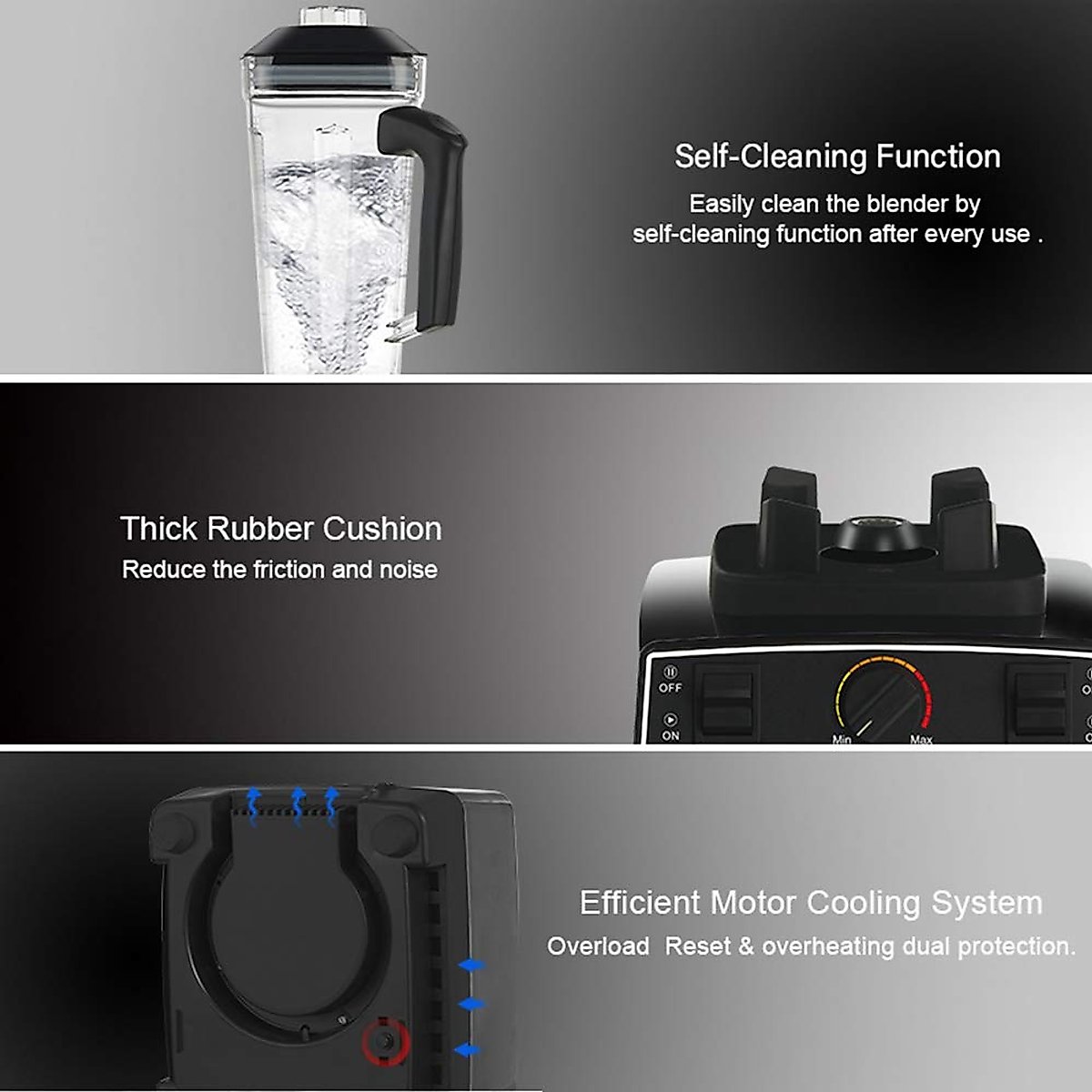 BioloMix Professional Countertop Blender Smoothie Mixer with 68oz BPA Free Pitcher, Smart Timer And Pre-programed Peak 2200W Power Mixer With 8 Blades for Crushing Ice, Frozen Dessert