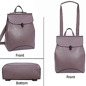 HESHE Leather Backpack Purse for Women Convertible Satchel Handbags Fashion Back Pack Purse Travel Everything Bag(Lilac)