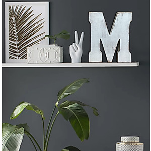 ABELOTS Large Wood Letter Distressed White Wash Alphabet Wall Décor Monogram Letter Alphabet Letters Free Standing Letters Wall Letters(S)