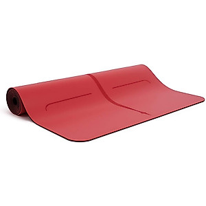 Liforme Special Yoga Mat - Patented Alignment System, Warrior-like Grip, Non-slip, Eco-friendly, sweat-resistant, Long, Wide and Thick, 4.2mm thick mat for comfort (Red)