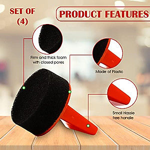 Leather Hero Pack of 4 Foam Dauber - Shoe Polish Applicator Brush - Shoe Polish Sponge for Shoe Shining & Polishing