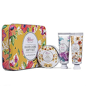 Hand Cream Gift Set - Lotion Sets for Women Gift, Hand Care Set with Shea Butter, Travel Size Hand Lotion Set for Women, Includes 2 Hand Cream & Exfoliating Cream, Gift Box for Women Birthday Christmas