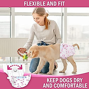 Dono Disposable Pet Diapers for Female Dogs Super Absorbent Soft Heating and Pee Puppy Diapers Female Liners, Including 20pcs XXS Diapers for Dogs and Cats