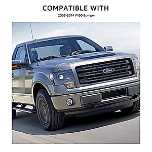 A & UTV PRO Front Bumper Guards Pads, Bumper Cover Caps Compatible with Ford F-150 2009-2014 Left & Right F150 Accessories, Black 2pcs