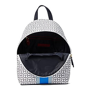 Tommy Hilfiger Ainsley II Smalldome Backpack Coated Square Monogram Optic White/Tommy Navy One Size