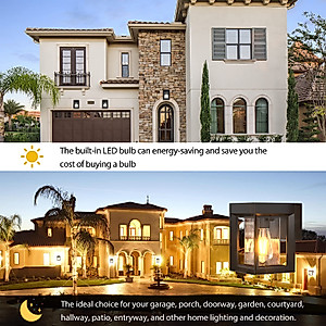 LityMax Carriage Traditional Outdoor Wall Light Fixture LED Bronze Black Clear Bubble Seedy Glass Exterior Wall Lanterns House Porch Patio Outside Deck Garage Front Door Garden Home, Bulb Included