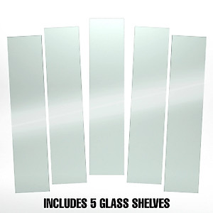 Econoco Tempered Glass Shelves, 8'' x 36'' Glass Shelves (Pack of 5)