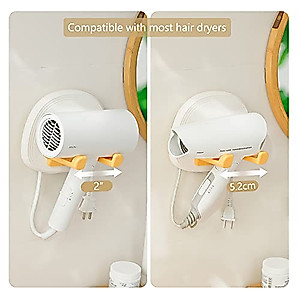 Poeland Hair Dryer Holder, Wall Mounted Self Adhesive Blow Dryer Rack, No Drilling Dryer Organizer for Bathroom