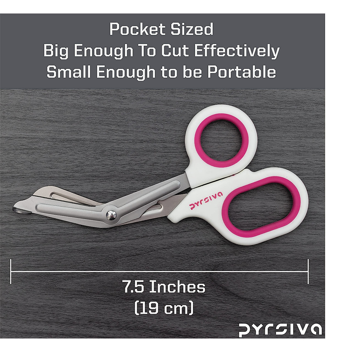 Professional-Grade Emergency Trauma Shears by PYRSIVA MEDICAL | Durable Titanized Blades, Rubberized Grips | For Nurses, EMTs, paramedics, physicians and vets