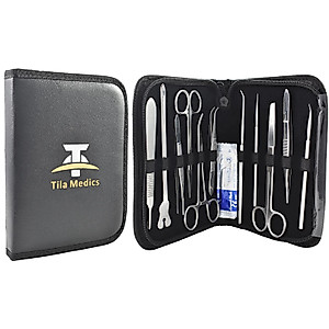 22Pcs Advanced Dissection Kit for Medical Biology & Veterinary Students- Anatomy Lab Botany Animal Frog etc Dissecting Kit. Premium Stainless Steel Scalpel Knife Handle-11 Blades