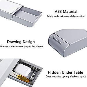 Under Desk Drawer Organizer, Hidden Self-Adhesive Under Table Drawer, Punch-Free Under Table Desk Drawer Organizer Holder Storage Box, Pull-Out Desk Pen Pencil Tray Drawer