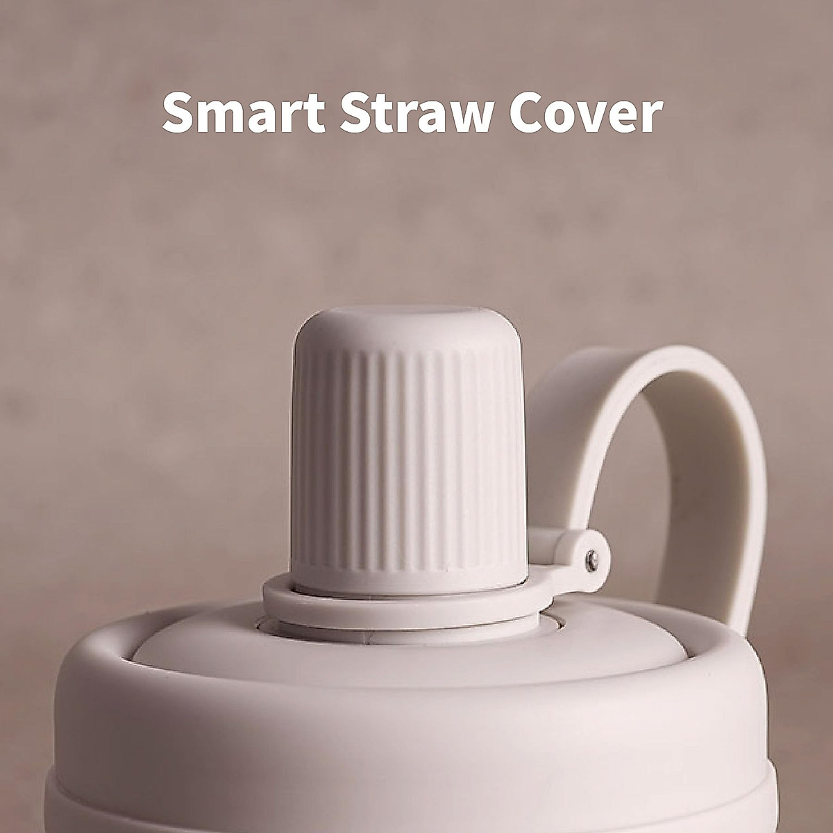 ACEVIDA 28oz Stainless Steel Double Insulated Tumbler with Ceramic Coating Inside, Magnet Design to Attract the Lid, Leakproof, Silicone Top Straw, Silicone Carry Loop, Fit in Cup Holder (White)