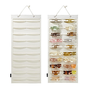 HUHYNN Hanging Hair Claw Clips Organizer, Claw Clips Organizers and Storage for Women Girls, Hair Claw Clips Holder for Wall, Door, Closet(NO ACCESSORIES INCLUDED)(Beige)