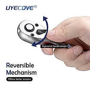 UYECOVE Long Ratchet Wrench Set, 1/4", 3/8", 1/2" Drive Long Handle Ratchet 3pcs Set, 72-Tooth Reversible Quick-Release, CR Steel and CR-MO Head, with EVA Storage Tray