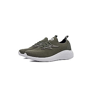 RBX Women's Slip On Athletic Training Shoe Lightweight Running Sneaker Quick Dry Mesh Breathable Gym Shoe Easy Slip On Lace Up Sneakers for Walking, Workouts, Commuting, Casual Wear Olive 7.5