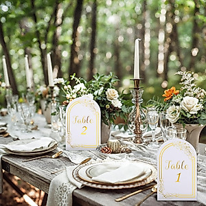 Ubamdom Gold Wedding Table Numbers 1-30, Table Numbers For Wedding Reception, 4x6 Inch Double Sided for Your Wedding, Reception, Anniversary, Birthday Party or Celebration(2 Pack)