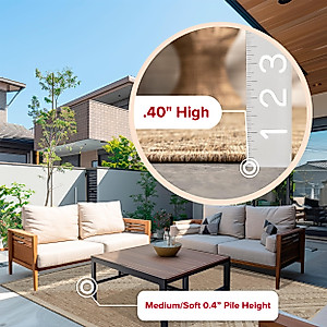 nuLOOM 4' x 6' Outdoor Performance Area Rug, Stain Resistant, Weather Resistant, High Traffic, Patio, Balcony, Outside, Landry Brown