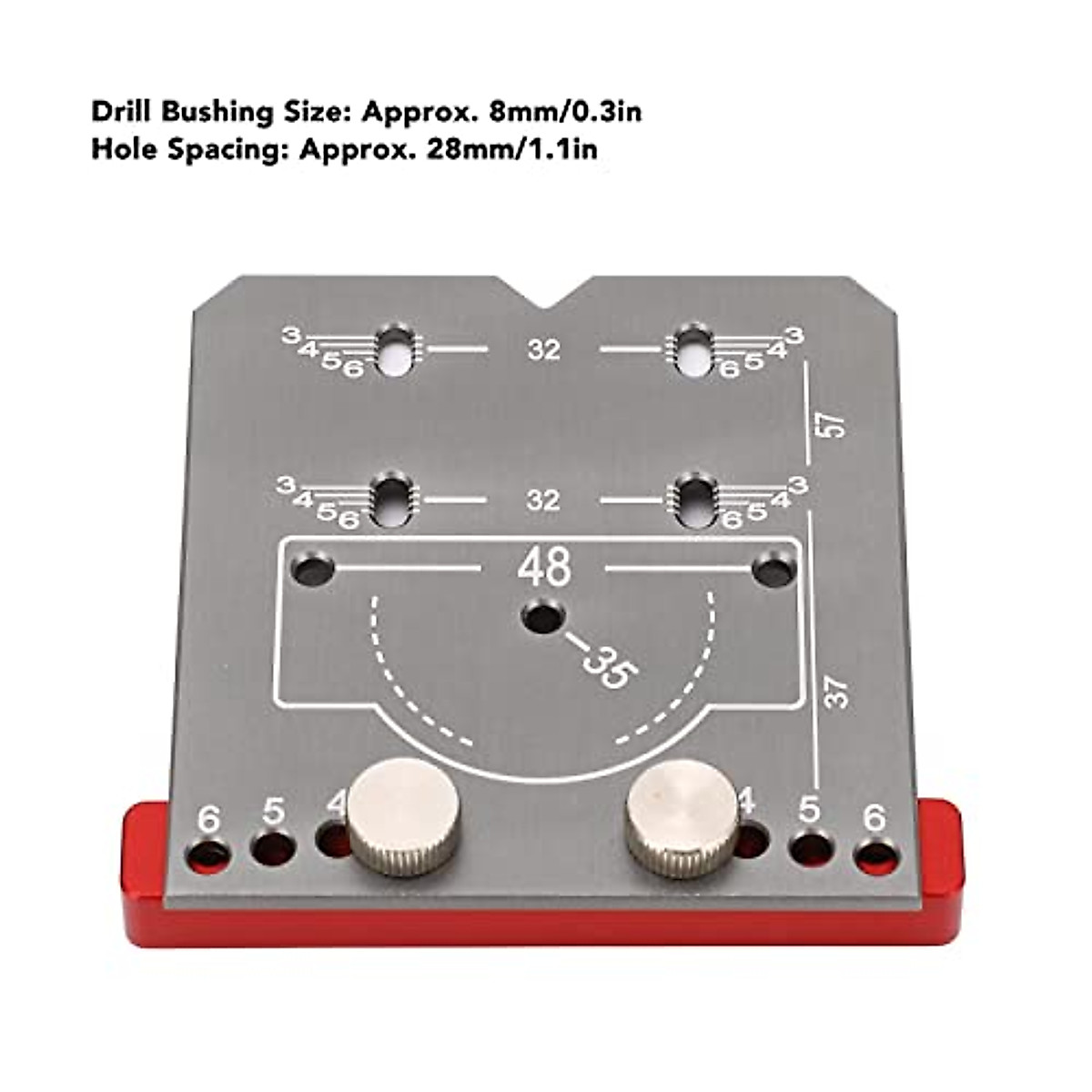 Stainless Steel Cup Style Concealed Hinge Jig with Clamp,35mm Drilling Guide Hole Punch Locator Kit for Cabinet Door Hinges Inset Improve Mounting Efficiency (S)