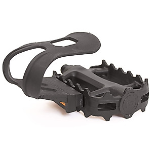 Retrospec Bicycles Resin Bike Pedal with Strapless Bicycle Toe Clip/Cage/Reflectors, Black